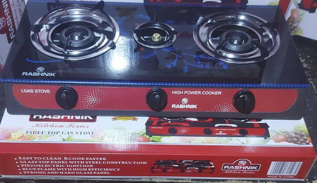 Rashnik gas cooker 3 burner glass top – Easybuynaija